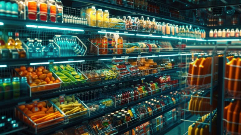 Supermarket Shelf for Presenting New Product in between Many Others ...