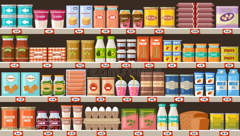 Supermarket Shelf Illustration