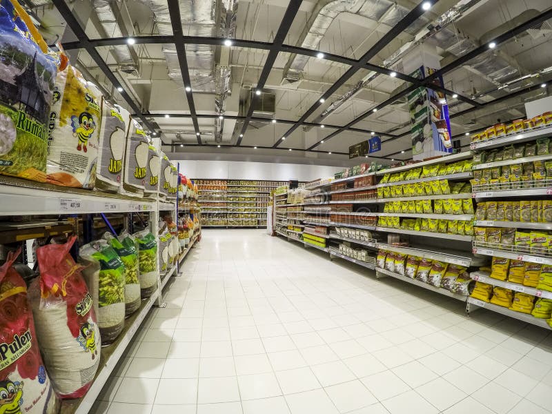 Supermarket Shelves With Generic Products Front Close Stock Image ...