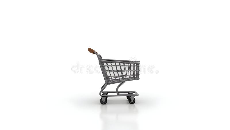 A Supermarket Trolley Isolated Pure White Background Stock Illustration ...