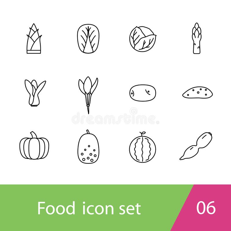 Supermarket Vegetable Icon Set Design, Vector Illustration Stock Vector ...