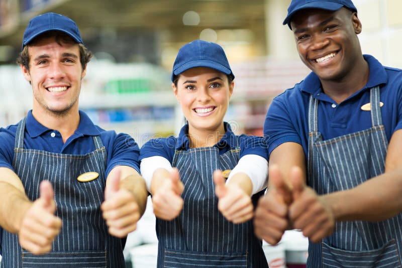 Supermarket Workers Thumbs Up Stock Image - Image: 41253411