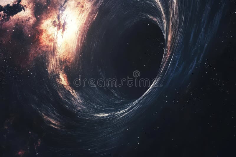 Supermassive Black Hole Bending Spacetime Continuum in Deep Space Stock ...
