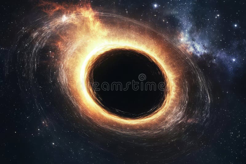 Supermassive Black Hole Bending Spacetime Continuum in Deep Space Stock ...