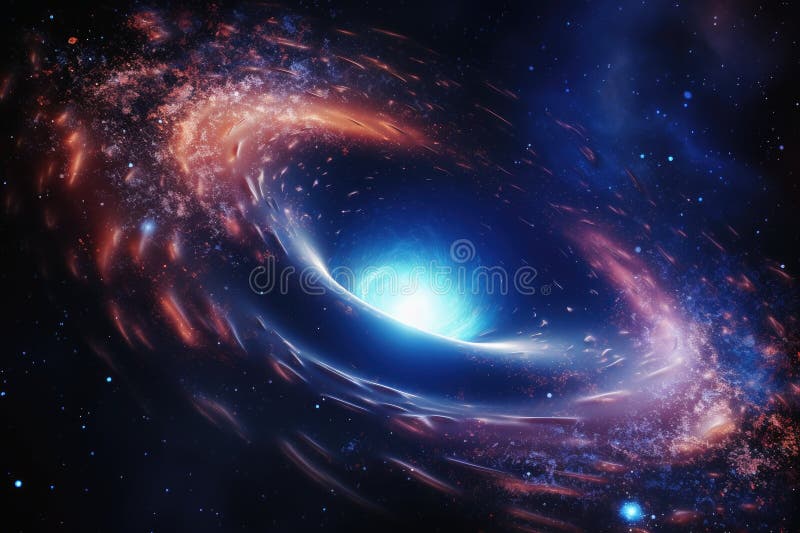 Supermassive Black Hole or Solar Eclipse. Blue Deep Space. the Black ...