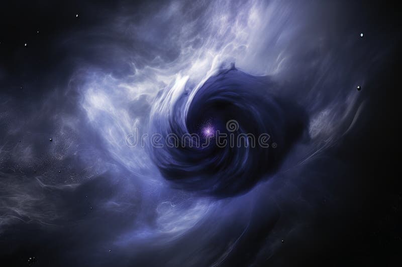 Supermassive Black Hole or Solar Eclipse. Blue Deep Space. the Black ...