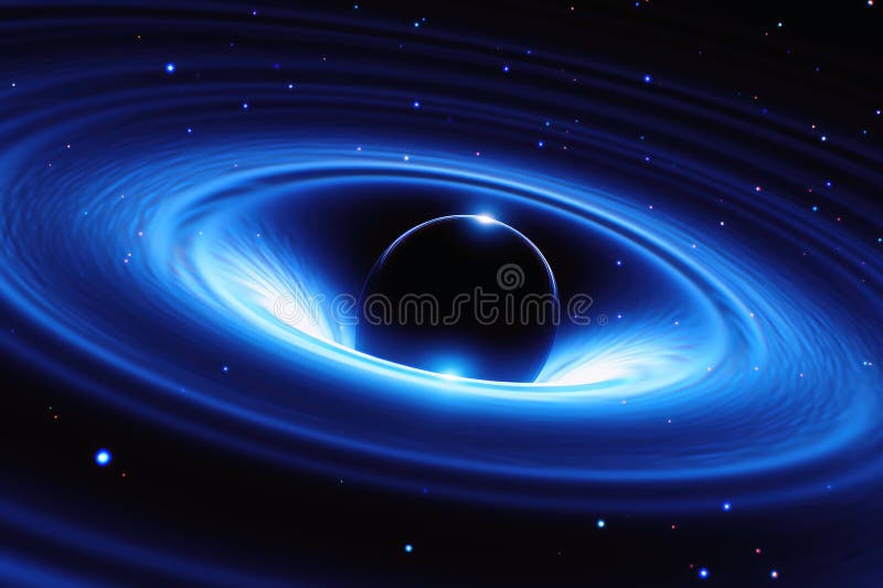 Supermassive Black Hole or Solar Eclipse. Blue Deep Space. the Black ...
