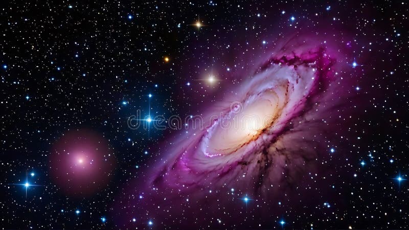 Supermassive Galaxy with a Glowing Core Celestial Body, High-resolution ...