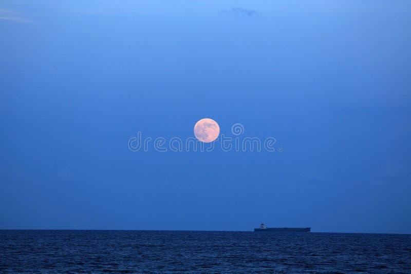 Supermoon stock photo. Image of crater, lonely, moonrise - 44369788