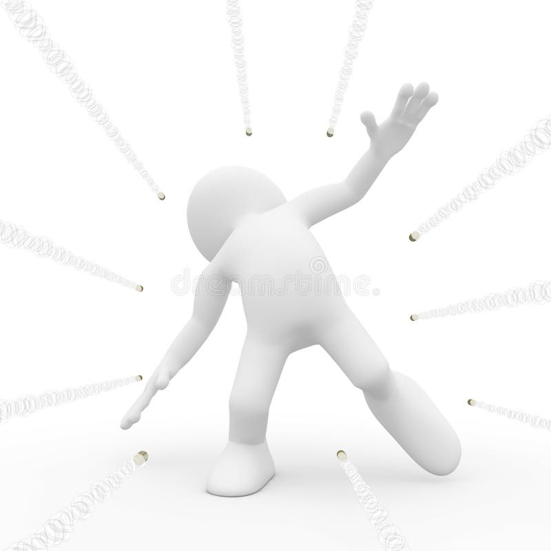 Supernatural Man Dodging Bullets Stock Illustration - Illustration of ...