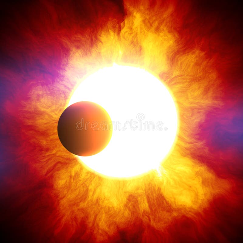 Explosion on sun stock illustration. Illustration of glow - 16994537