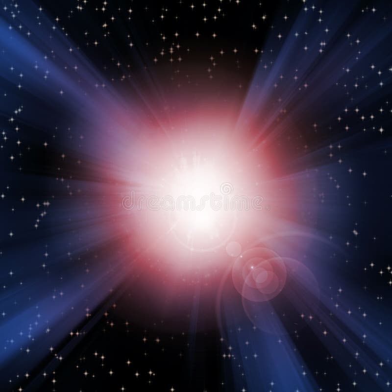 Burst of Light in Space stock illustration. Illustration of design ...