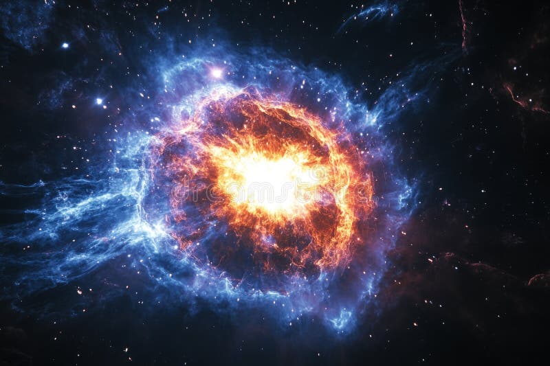Supernova Exploding in the Deep Space with Surrounding Nebula and ...