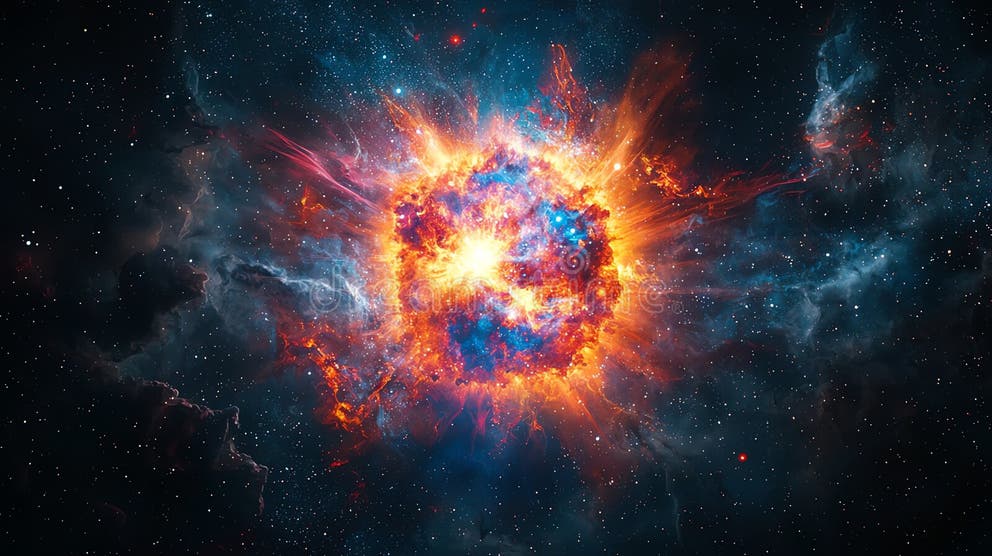 A Supernova Explosion in Deep Space, with Vibrant Colors As the Star ...