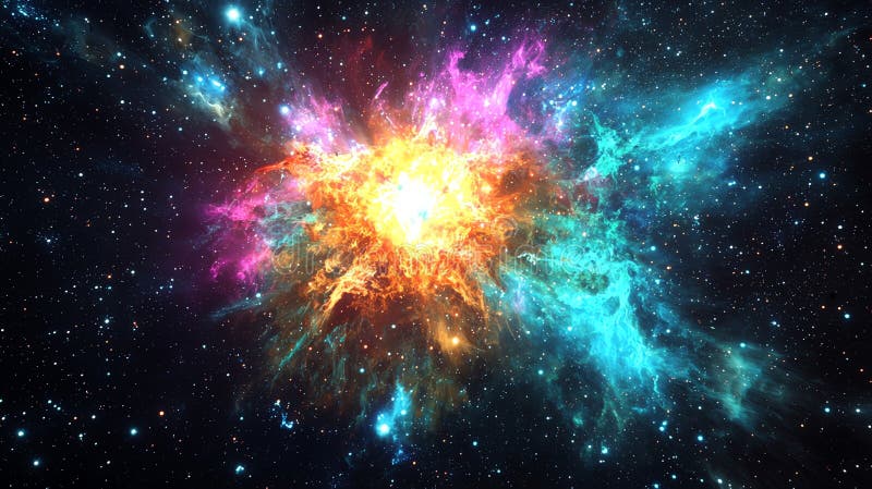 A Supernova Explosion in Deep Space, with Vibrant Colors As the Star ...