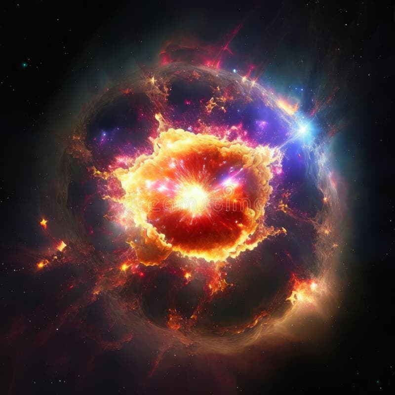 Supernova Explosion.Powerful and Luminous Explosion of a Star Stock ...