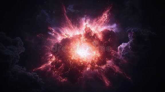 A Supernova Explosion in Space, with a Bright White Core Surrounded by ...