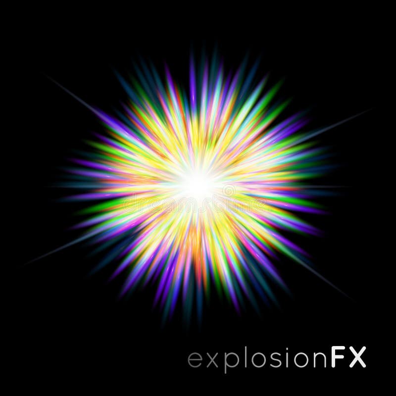 The Supernova Explosion Vector Illustration. Light Effect on Black ...