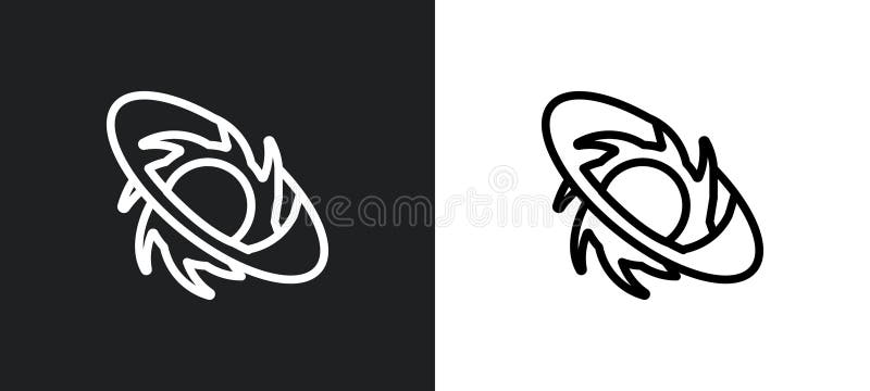 Supernova Outline Icon in White and Black Colors. Supernova Flat Vector ...