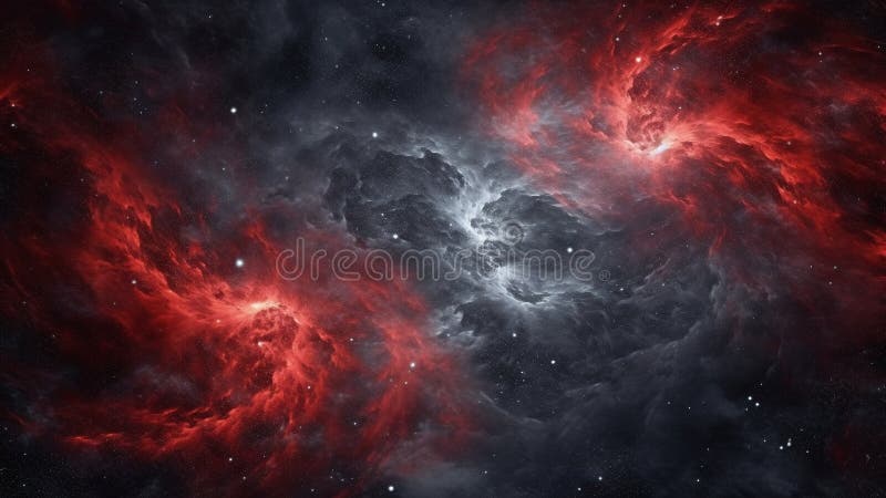 Supernova Red and Galactic Gray Cosmic Nebula Abstract Pattern Stock ...