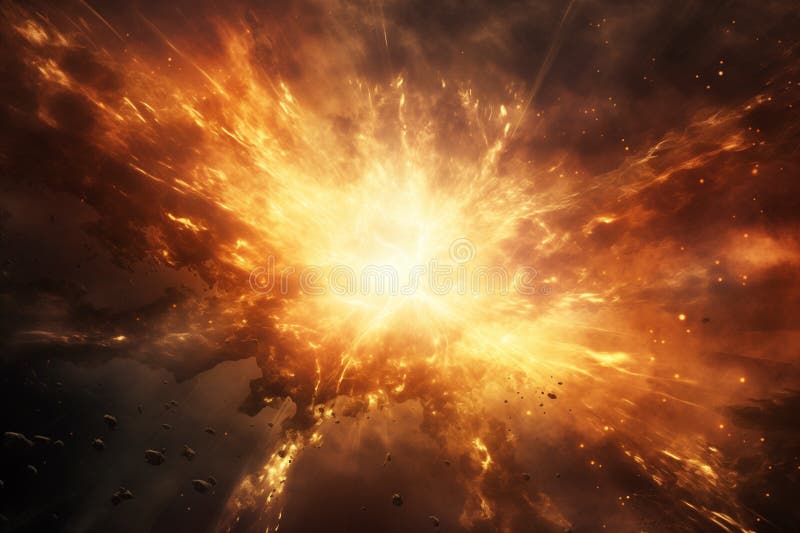 Supernova Scene of Explosion Bright and Powerful Bigbang, Ai Generated ...