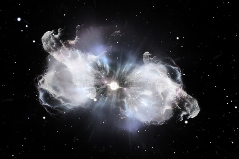 Supernova, Star Explosion With Hourglass Shaped Bubble Of Gas And Dust ...