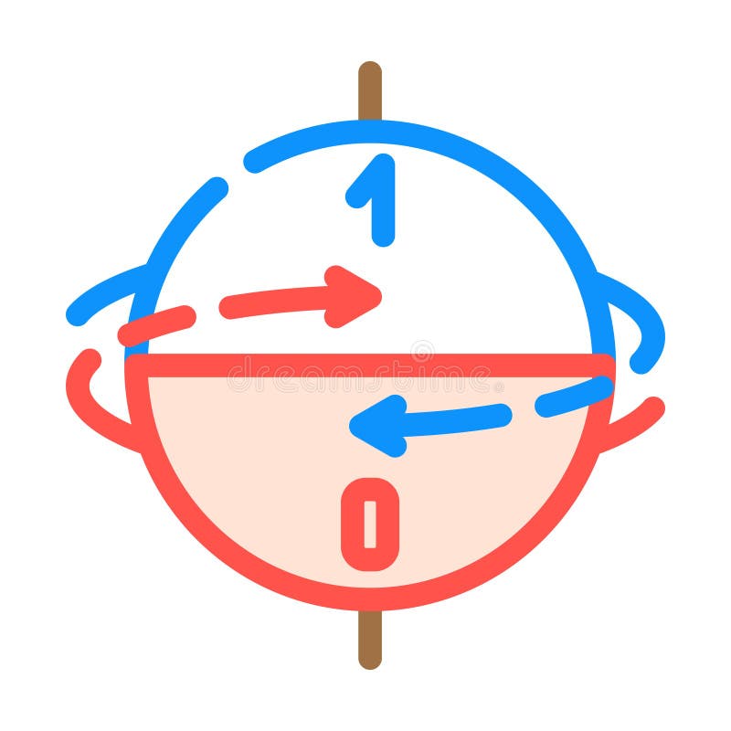 Superposition State Quantum Technology Color Icon Vector Illustration ...