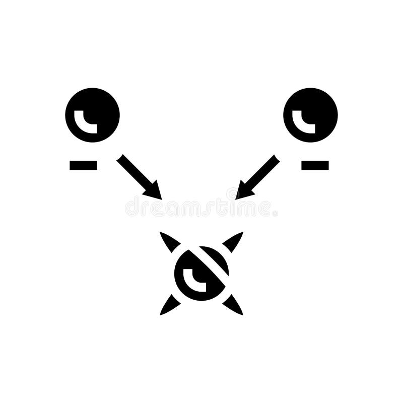 Superposition State Quantum Technology Glyph Icon Vector Illustration ...