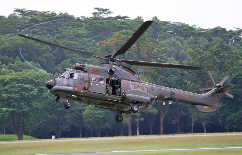 RSAF Super Puma helicopter editorial photography. Image of chopper ...