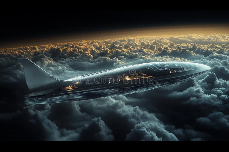 Supersonic Aircraft Flying through Dramatic Cloud Formations at Sunset ...