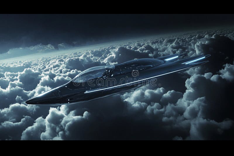 Supersonic Aircraft Flying through Dramatic Cloud Formations at Sunset ...