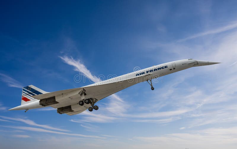 Supersonic Passenger Airliner Against Sky Editorial Photography - Image ...