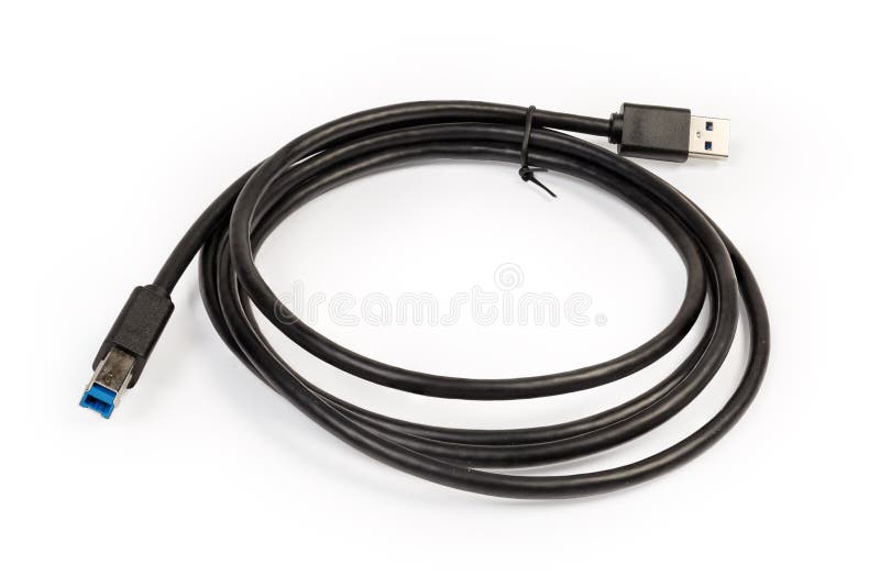SuperSpeed USB Cable on a White Background Stock Photo - Image of ...