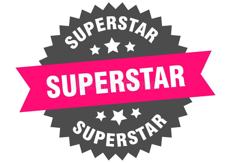 Superstar. Superstar Round Pink Label Isolated on Transparent ...