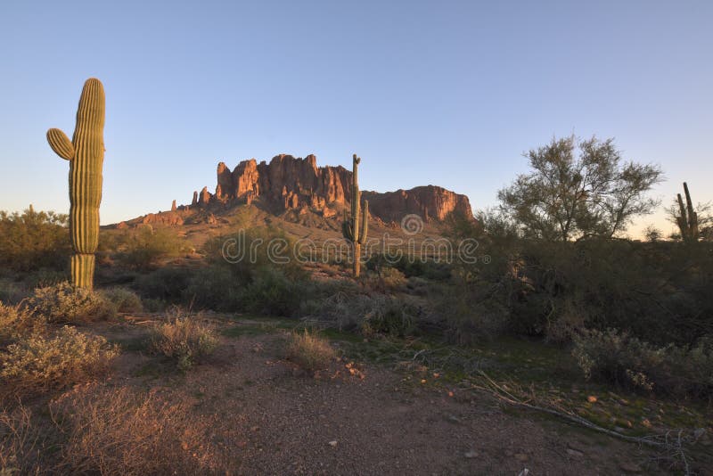 The Superstition Mountains in Arizona Stock Image - Image of mountain ...