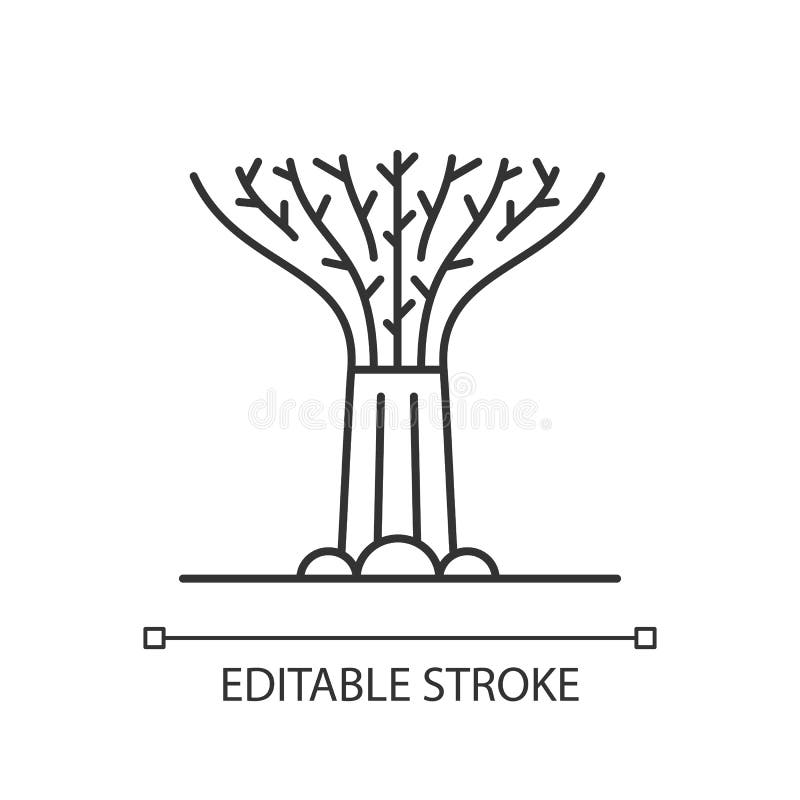 Supertree Grove Linear Icon Stock Vector - Illustration of landmark ...