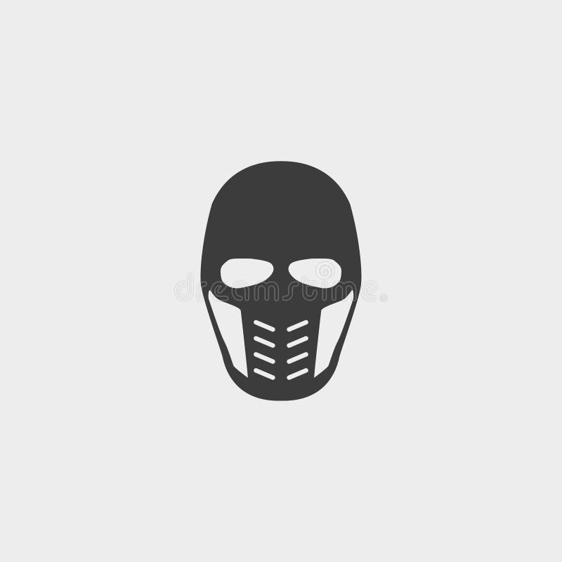 Supervillain Mask Icon in a Flat Design in Black Color. Vector ...