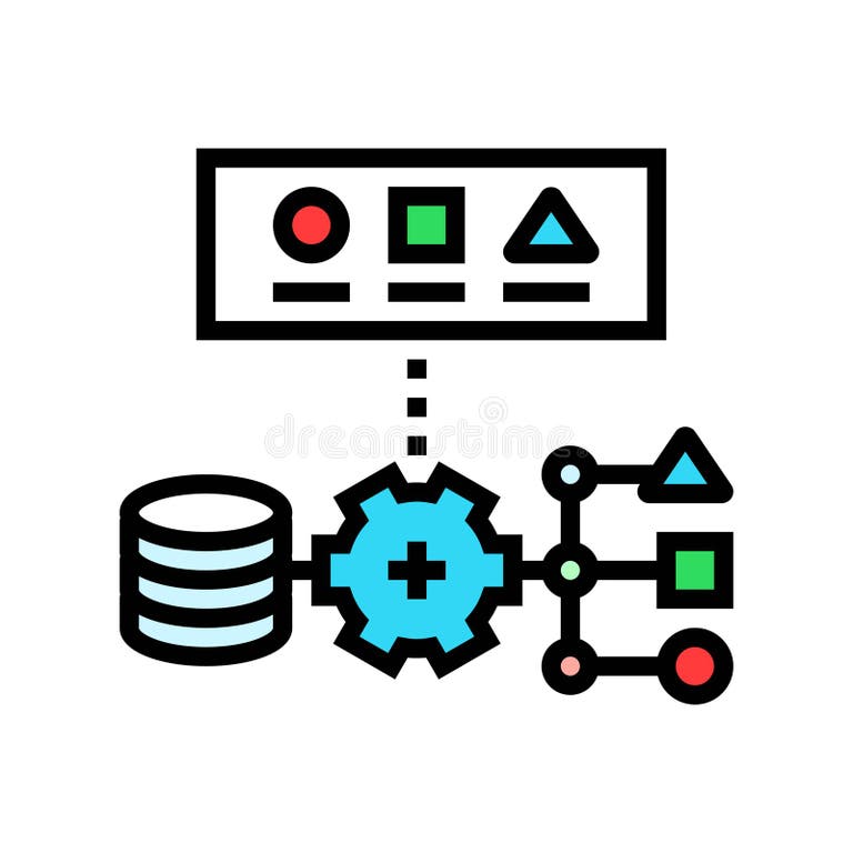 Supervised Learning Machine Color Icon Vector Illustration Stock ...