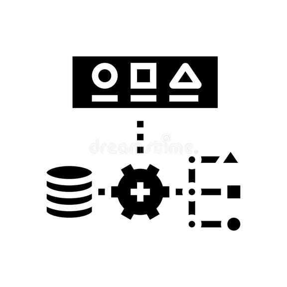 Supervised Learning Machine Glyph Icon Vector Illustration Stock ...