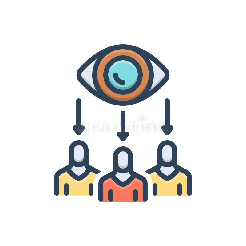 Color Illustration Icon for Supervision, Overseeing and Observation ...