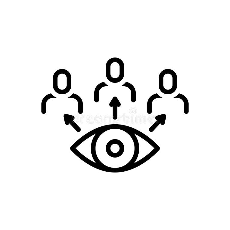 Black Line Icon for Supervision, Overseeing and Management Stock Vector ...