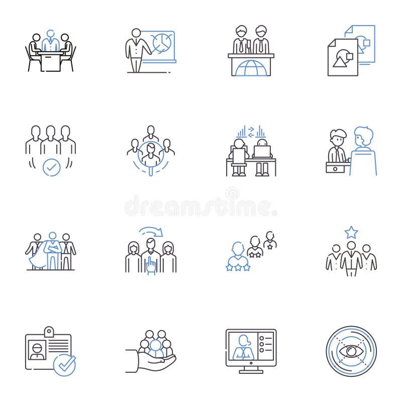 Supervision Imagining Line Icons Collection. Reflection, Feedback ...
