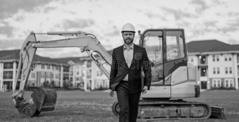 Supervisor Checking Business Project Walk Outdoor. Photo of Supervisor ...