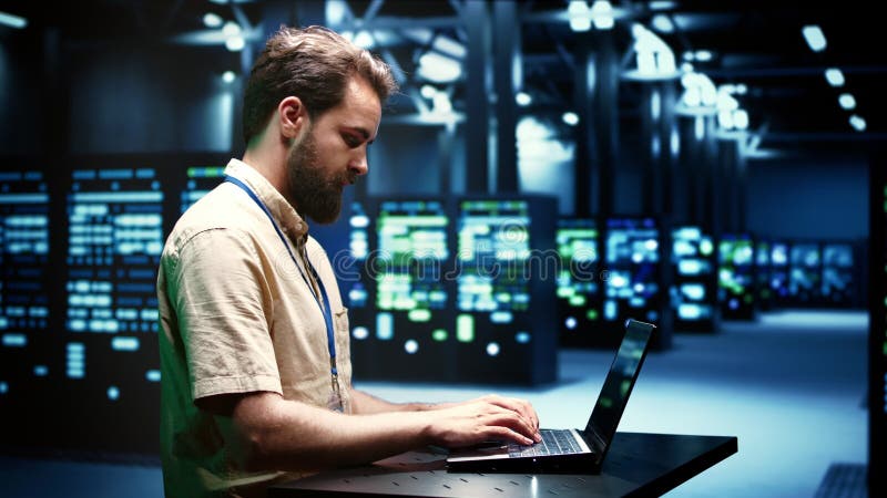 Supervisor Checking Server Event Logs Stock Video - Video of ...