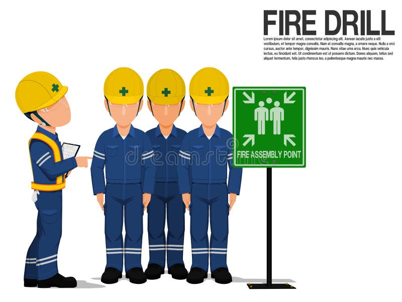 A Supervisor is Checking the Workers at the Fire Assembly Point Stock ...