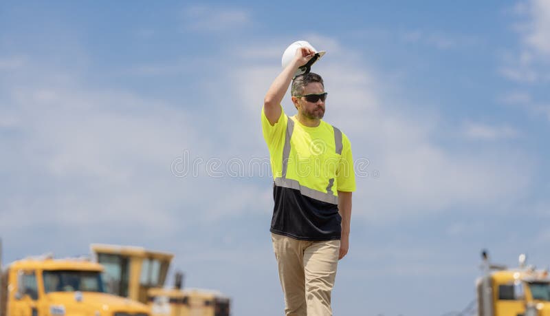 Supervisor Civil Engineer. Worker at Construction Site. Builder ...