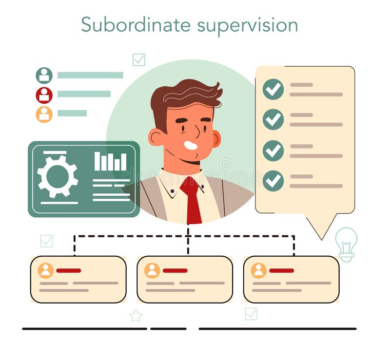 Supervisor Concept. Manager Guiding Employees with Their Task Stock ...