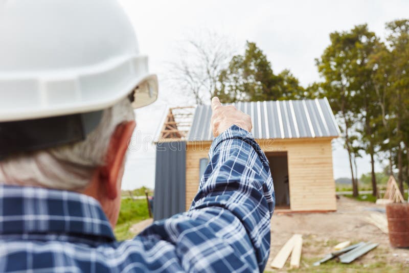 Supervisor of Construction Work Pointing Stock Image - Image of ...