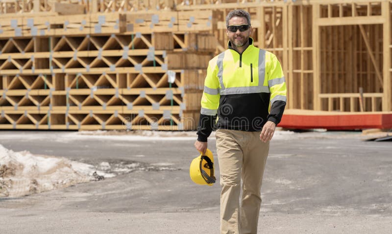 Supervisor Engineer. Worker at Construction Site. Construction Manager ...