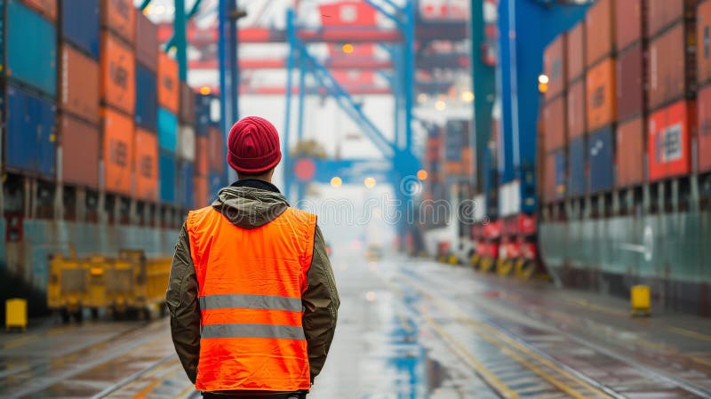 Supervisor in High Visibility Vest Overseeing Operations at the ...